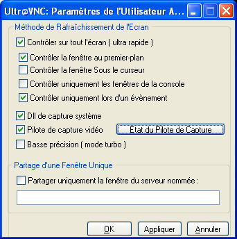 Configuration UltraVNC